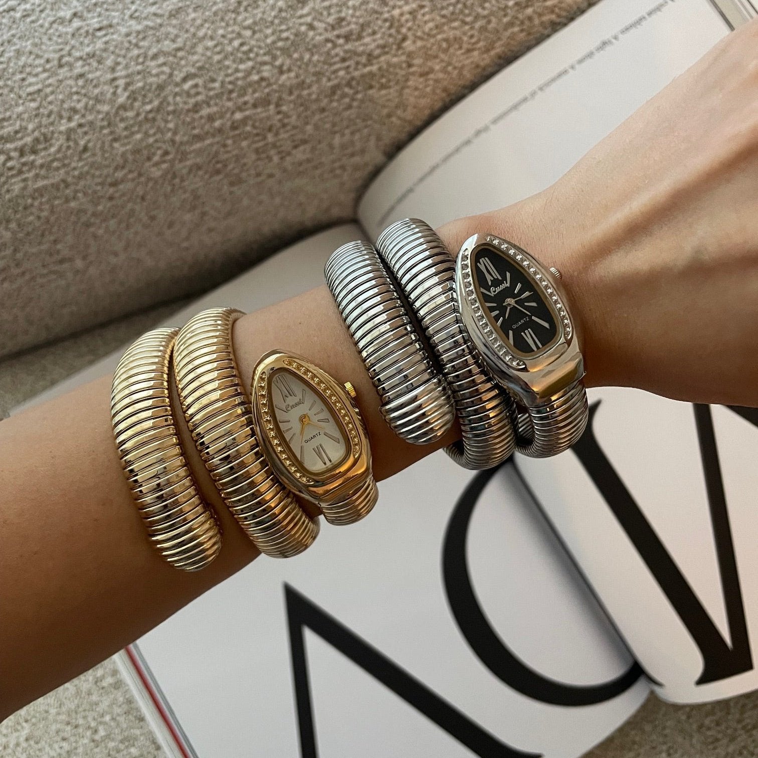 Luxury Snake WristWatch, Quartz Movement Snake Watch – BloomingJ.Studio